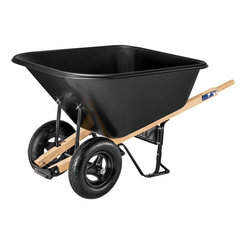 10 cu ft Poly Wheelbarrow with Dual 16′′ Pneumatic Tires and Hardwood ...