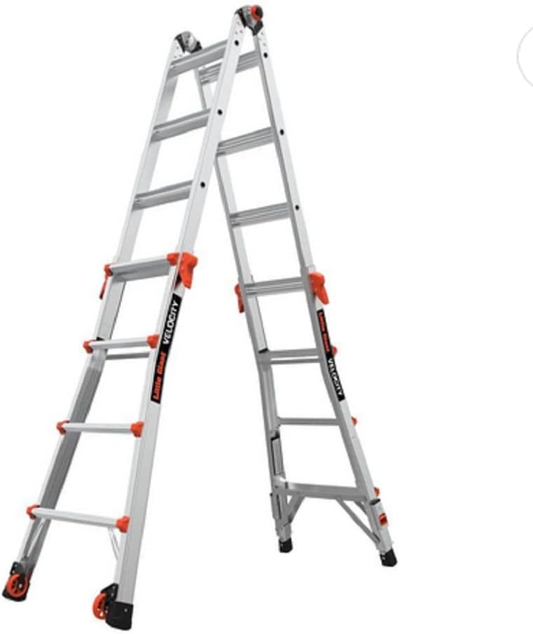 17-foot foldable multi-position ladder, made of aluminum, with a load ...